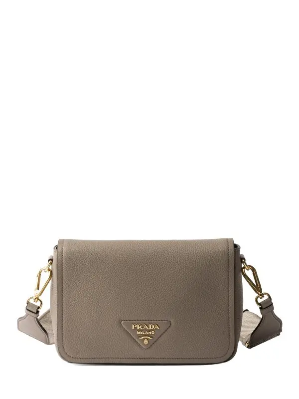 Prada Leather Shoulder Bag - Grey