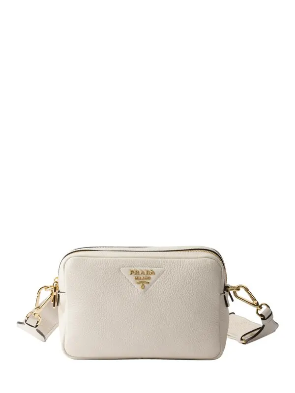 Prada Small Leather Shoulder Bag - White