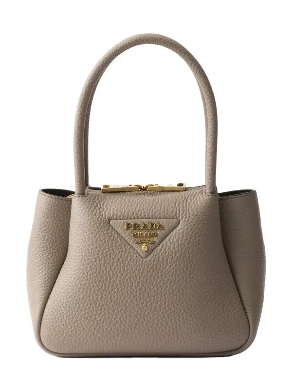 Prada Mini Leather Handbag - Grey