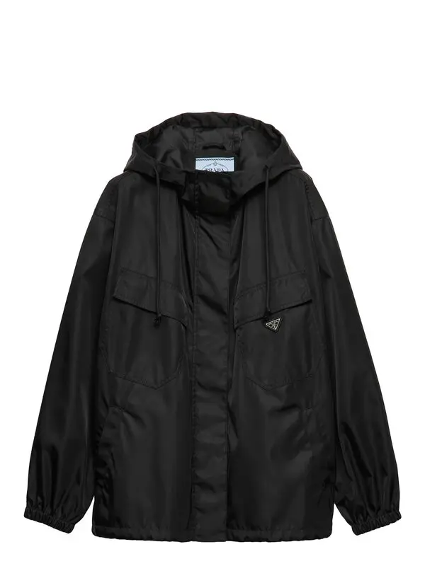 Prada Re-nylon Hooded Blouson Jacket - Black