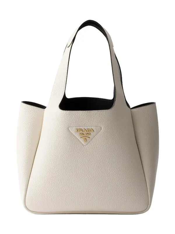 Prada Small Leather Tote Bag - White