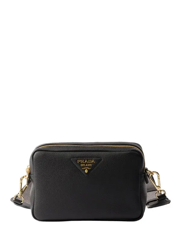 Prada Small Leather Shoulder Bag - Black