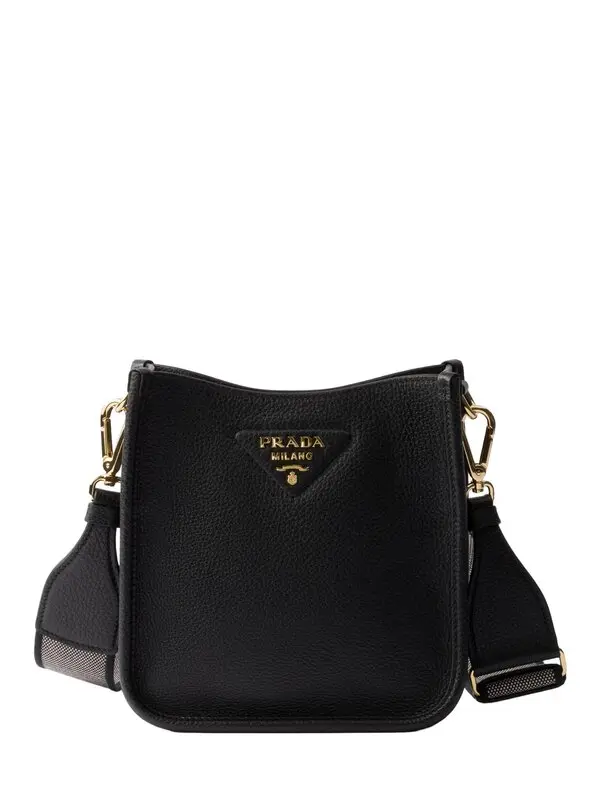 Prada Mini Leather Shoulder Bag - Black
