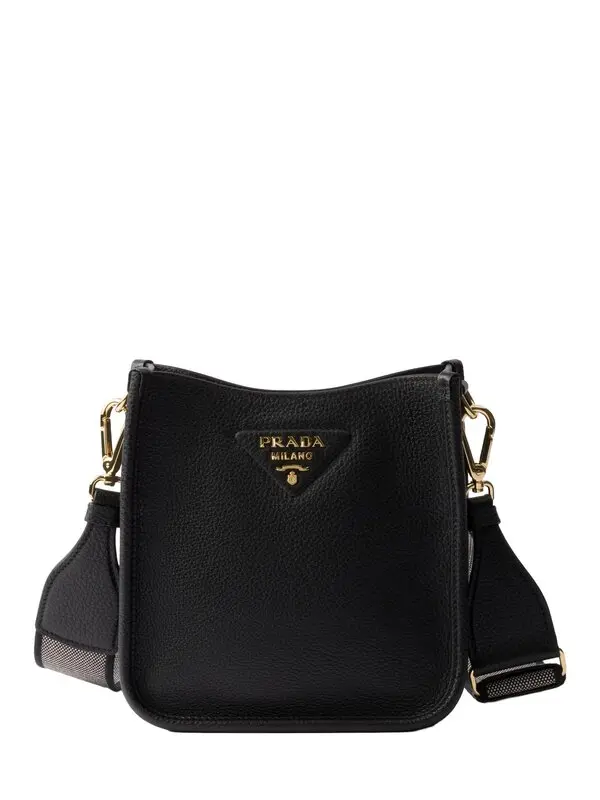 Prada Mini Leather Shoulder Bag - Black