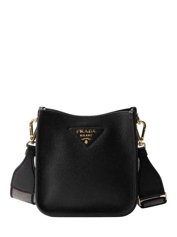 Prada Mini Leather Shoulder Bag - Black