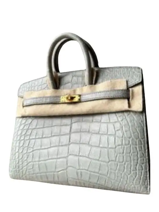 Hermès 20cm Birkin In Alligator With Gold Hardware - Grey