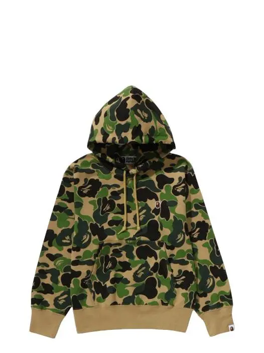 A BATHING APE Abc Camo One Point Pullover Hoodie - Green