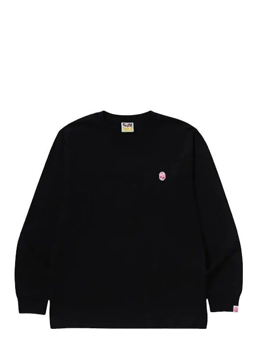 A BATHING APE Abc Camo One Point Long Sleeve Tee Shirt - Black/pink