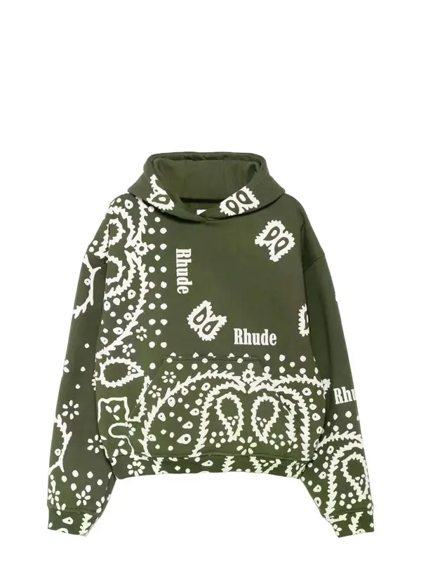 Rhude Bandana-print Hoodie - Green