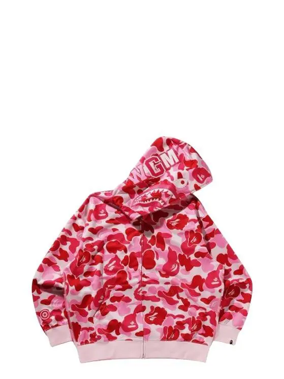 BAPE Abc Camo Rayon Relaxed Fit Shark Full Zip Hoodie - Pink