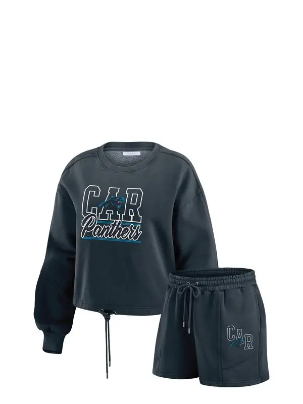 WEAR BY ERIN ANDREWS Carolina Panthers Fleece Lounge Set - Black