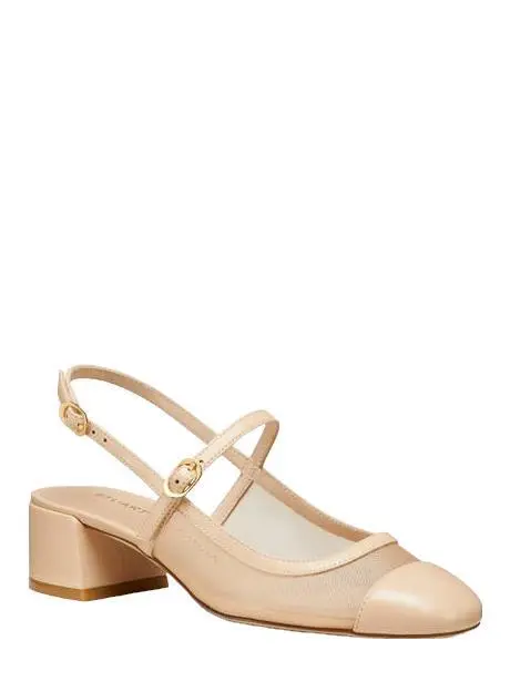 STUART WEITZMAN Bea Mary Jane Slingback Pumps - Beige/ Barely Beige