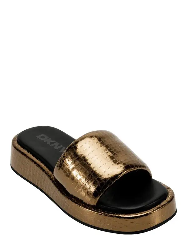 Dkny Lachine Platform Slide Sandal - Bronze