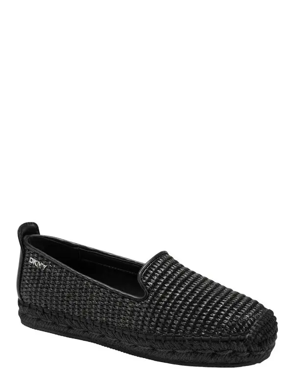 Donna Karan New York Dkny Mallandra Platform Espadrille Flat - Black Weave