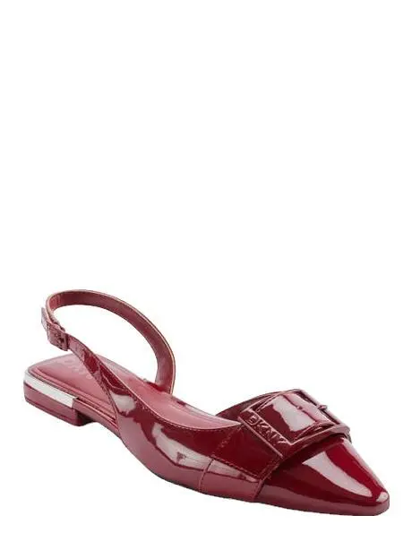 Dkny Clemma Pointed-toe Slingback Flats - Ruby Red