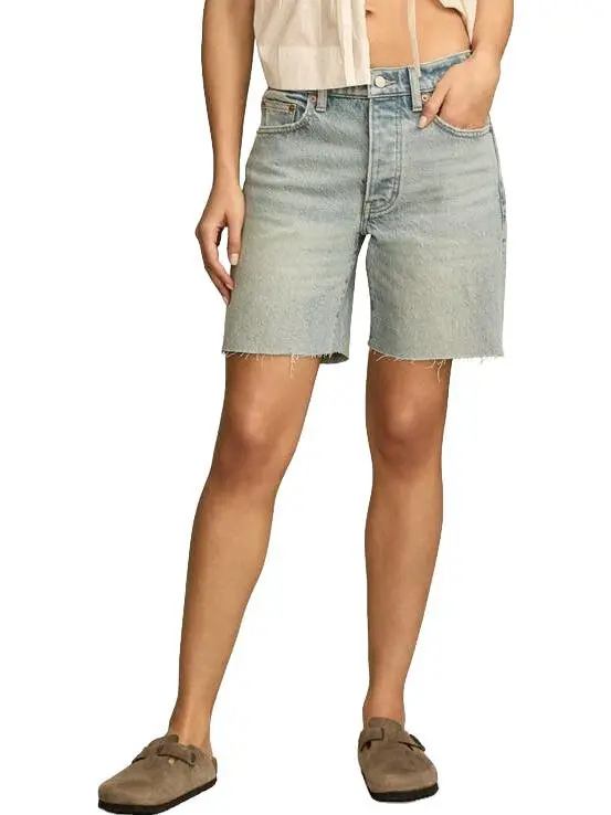 Lucky Brand 90s Loose Denim Shorts - Halo Effect Wash