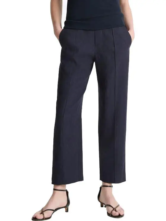 Vince Grace Mid-rise Linen-blend Tapered Pull-on Pants - Coastal