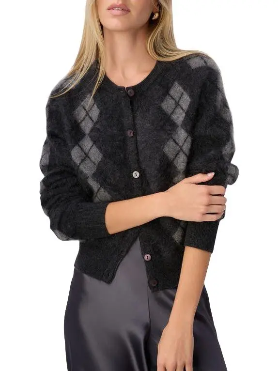 Cami Nyc Dorian Cashmere Cardigan - Gray Argyle