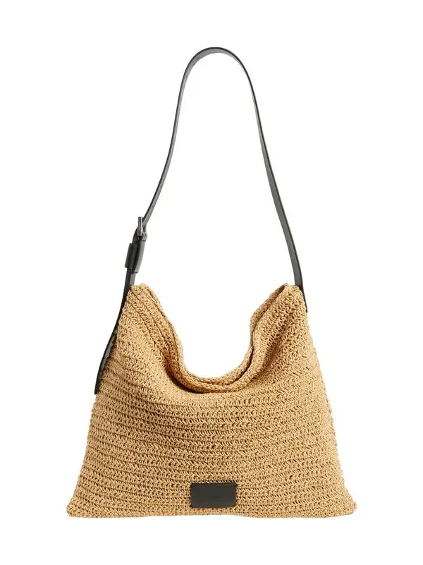 ALLSAINTS Asha Straw Shoulder Bag - Natural