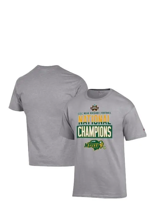 Champion Ndsu Bison 2024 Ncaa Fcs Football National S Locker Room T-shirt - Gray