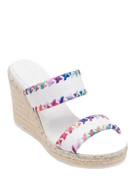 Karl Lagerfeld Paris Charcel Espadrille Wedge Sandal - Bright White