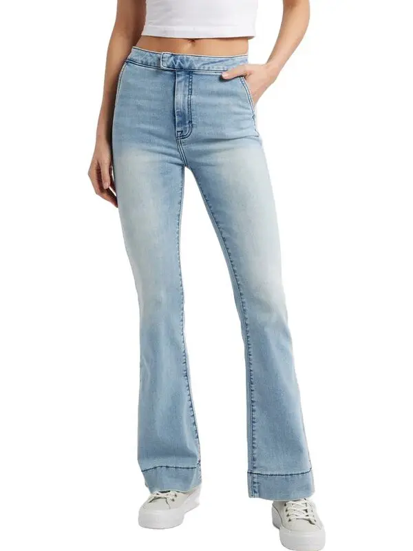 HIDDEN JEANS High-waist Flare Jeans - Light Wash