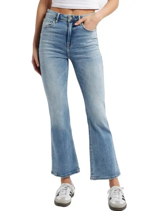 HIDDEN JEANS High Waist Flare Jeans - Med Wash