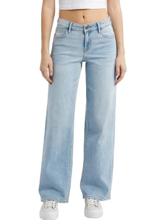 HIDDEN JEANS Low Rise Wide Leg Jeans - Light Wash