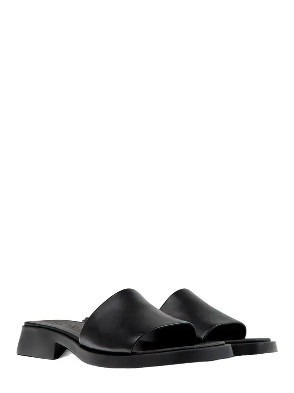 Camper Dana Leather Slide Sandal - Black
