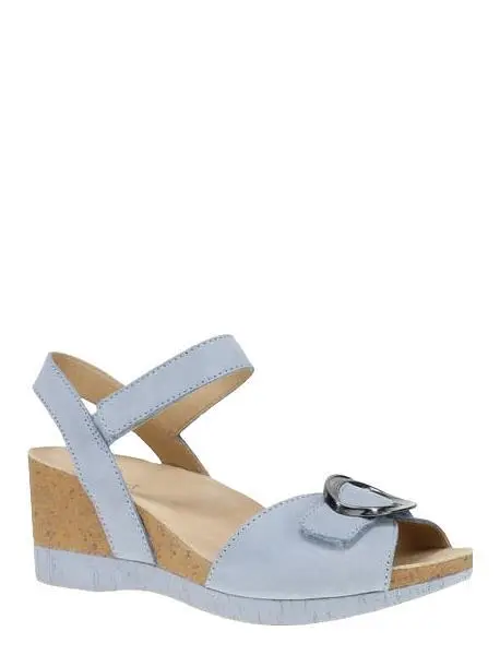 Dansko Stella Ankle Strap Platform Wedge Sandal - Sky