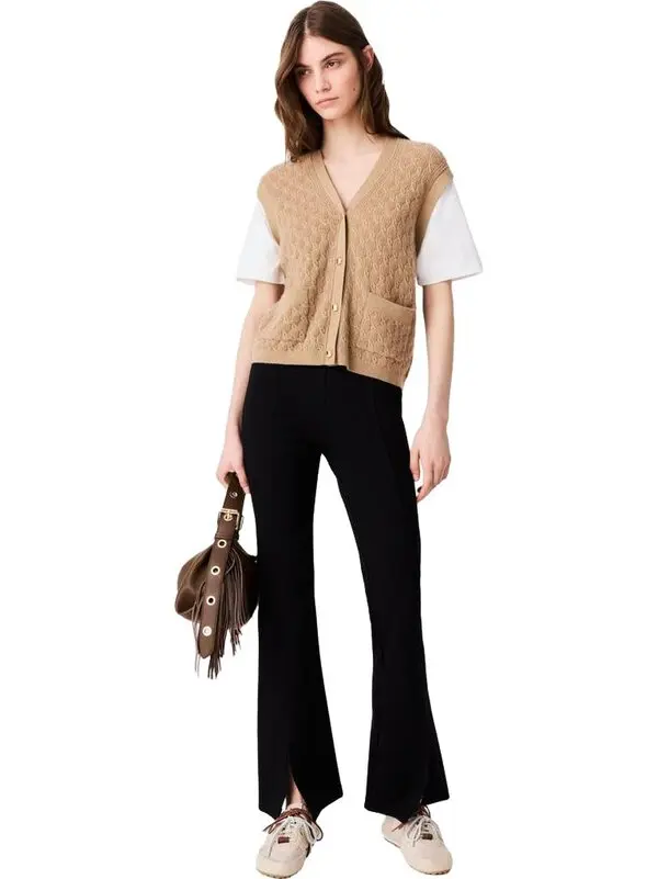 Maje Slit Trousers - Black