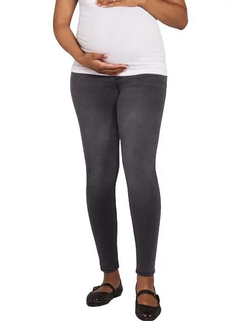 Motherhood Maternity Secret Fit Ankle Length Skinny Maternity Jeans - Black Stone Wash