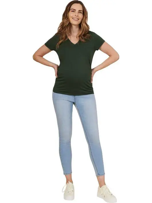 Motherhood Maternity Secret Fit Ankle Length Skinny Maternity Jeans - Light Wash