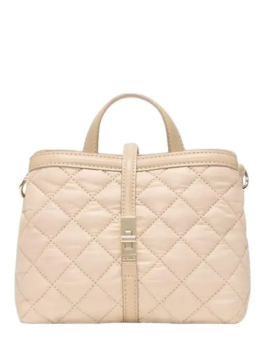 Mz Wallace Mini Astor Diamond Quilted Bag - Buff