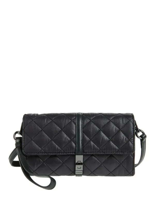 Mz Wallace Astor Diamond Quilted Nylon Convertible Crossbody Bag - Black