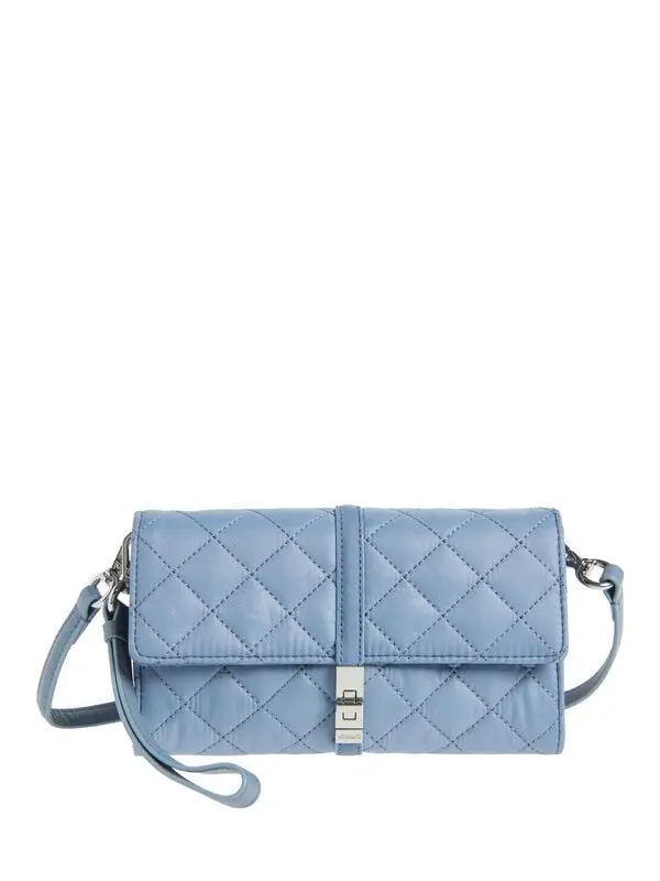Mz Wallace Astor Diamond Quilted Nylon Convertible Crossbody Bag - Stone Blue