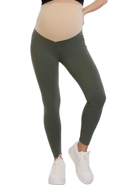 Motherhood Maternity Essential Stretch Secret Fit Over The Belly Maternity Leggings - Beetle