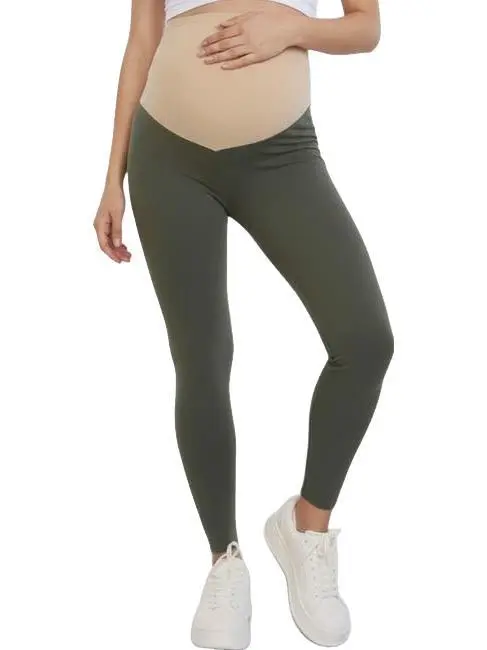 Motherhood Maternity Essential Stretch Secret Fit Over The Belly Maternity Leggings - Beetle