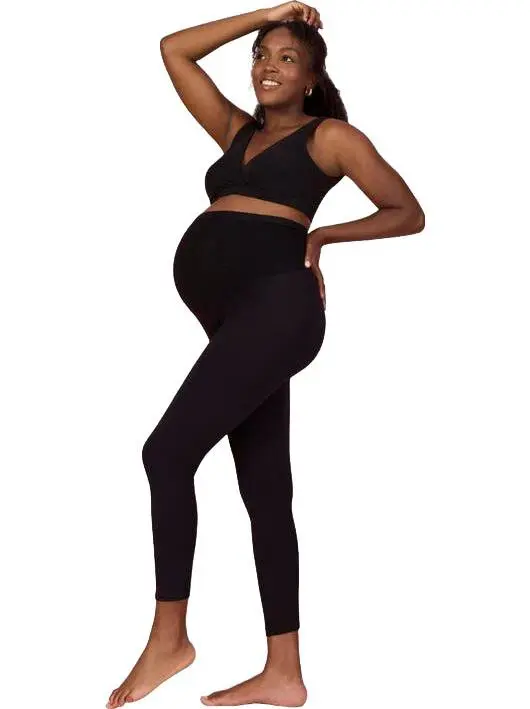 Motherhood Maternity Essential Stretch Secret Fit Over The Belly Maternity Leggings - Black/black