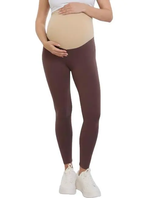 Motherhood Maternity Essential Stretch Secret Fit Over The Belly Maternity Leggings - French Roast