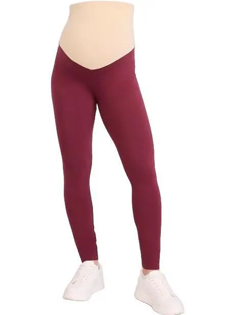 Motherhood Maternity Essential Stretch Secret Fit Over The Belly Maternity Leggings - Tawny Port
