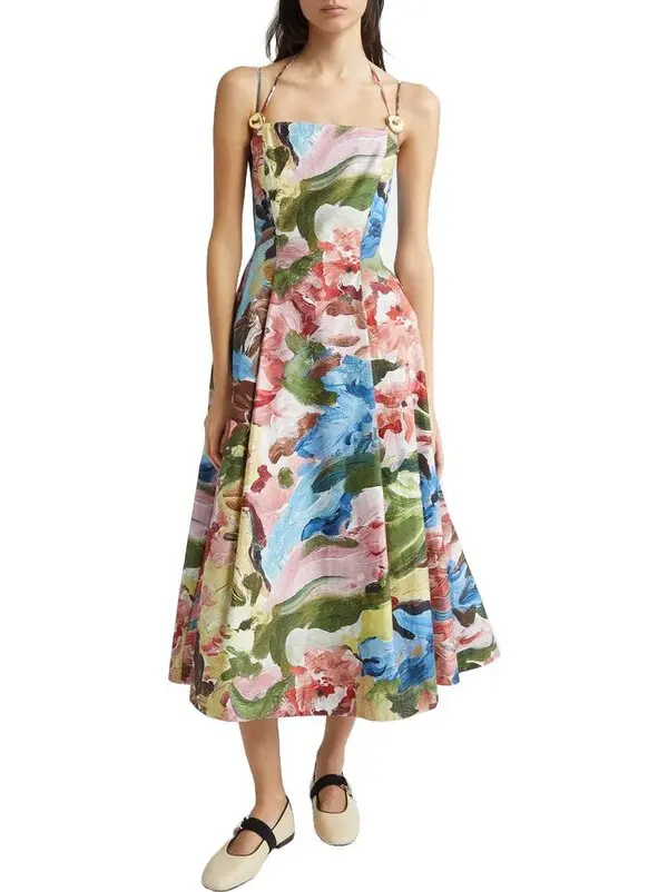 Stine Goya Floral Organic Cotton Strappy Dress - Loves Me Loves Me Not