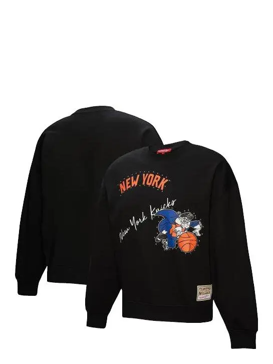 Mitchell & Ness New York Knicks Hardwood Classics Home Team Pullover Sweatshirt - Black