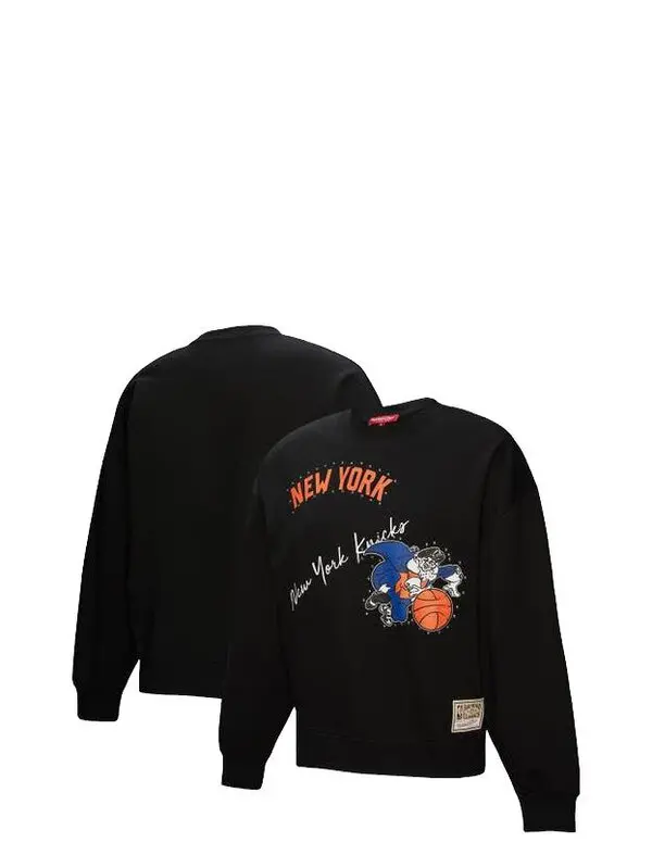 Mitchell & Ness New York Knicks Hardwood Classics Home Team Pullover Sweatshirt - Black
