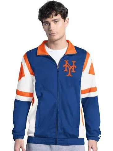 STARTER New York Mets Contender Tricot Full-zip Track Jacket - Royal