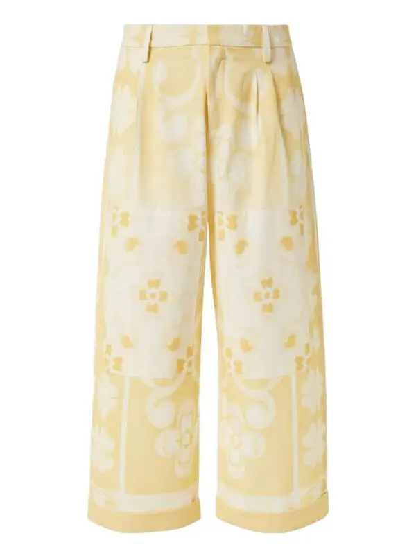 Commas Seaside Printed Trousers - Yellow