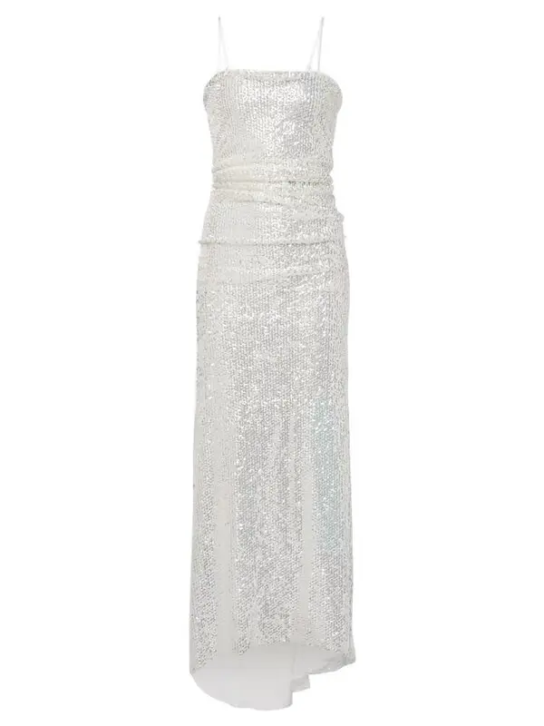 JACQUES WEI Sequined Slip Dress - Silver