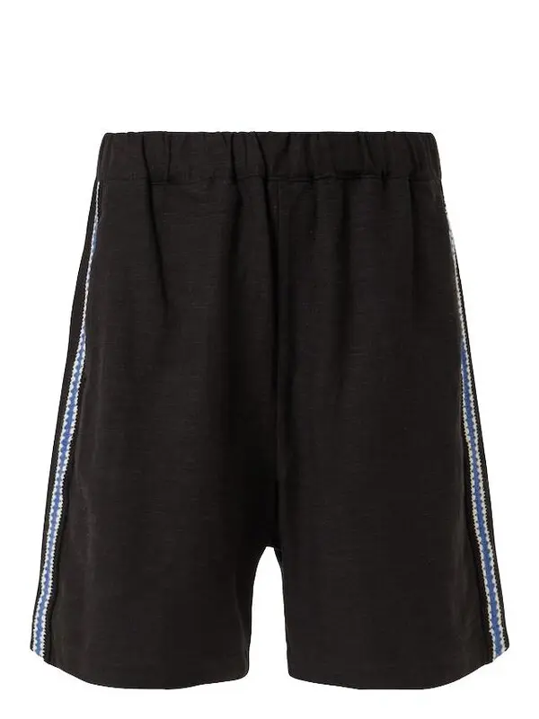 Commas Crochet-trimmed Linen-blend Shorts - Black