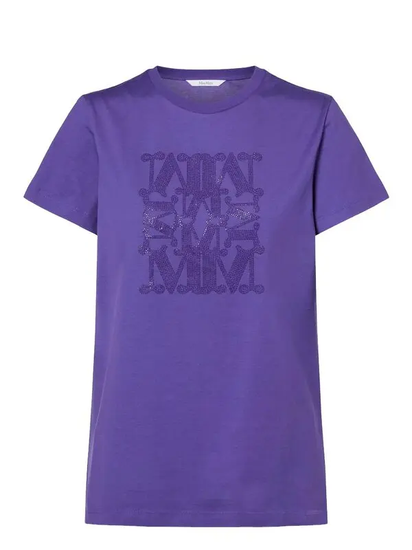 Max Mara Logo Embroidered T-shirt - Purple