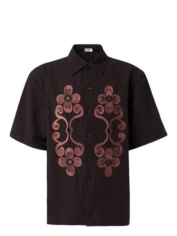 Commas Reflection Embroidered Shirt - Purple